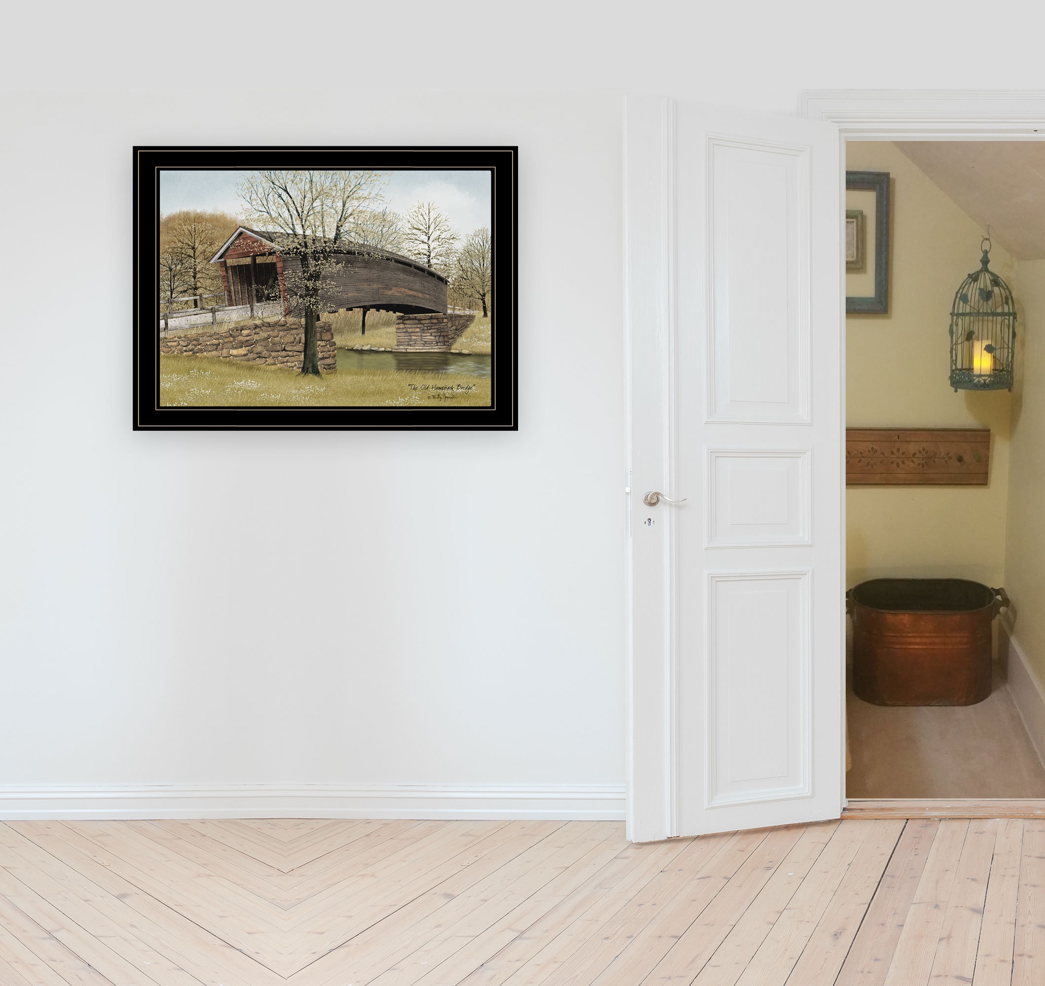 August Grove® "The Old Humpback Bridge" Framed Wall Art, Modern Home Decor Framed Print for ...